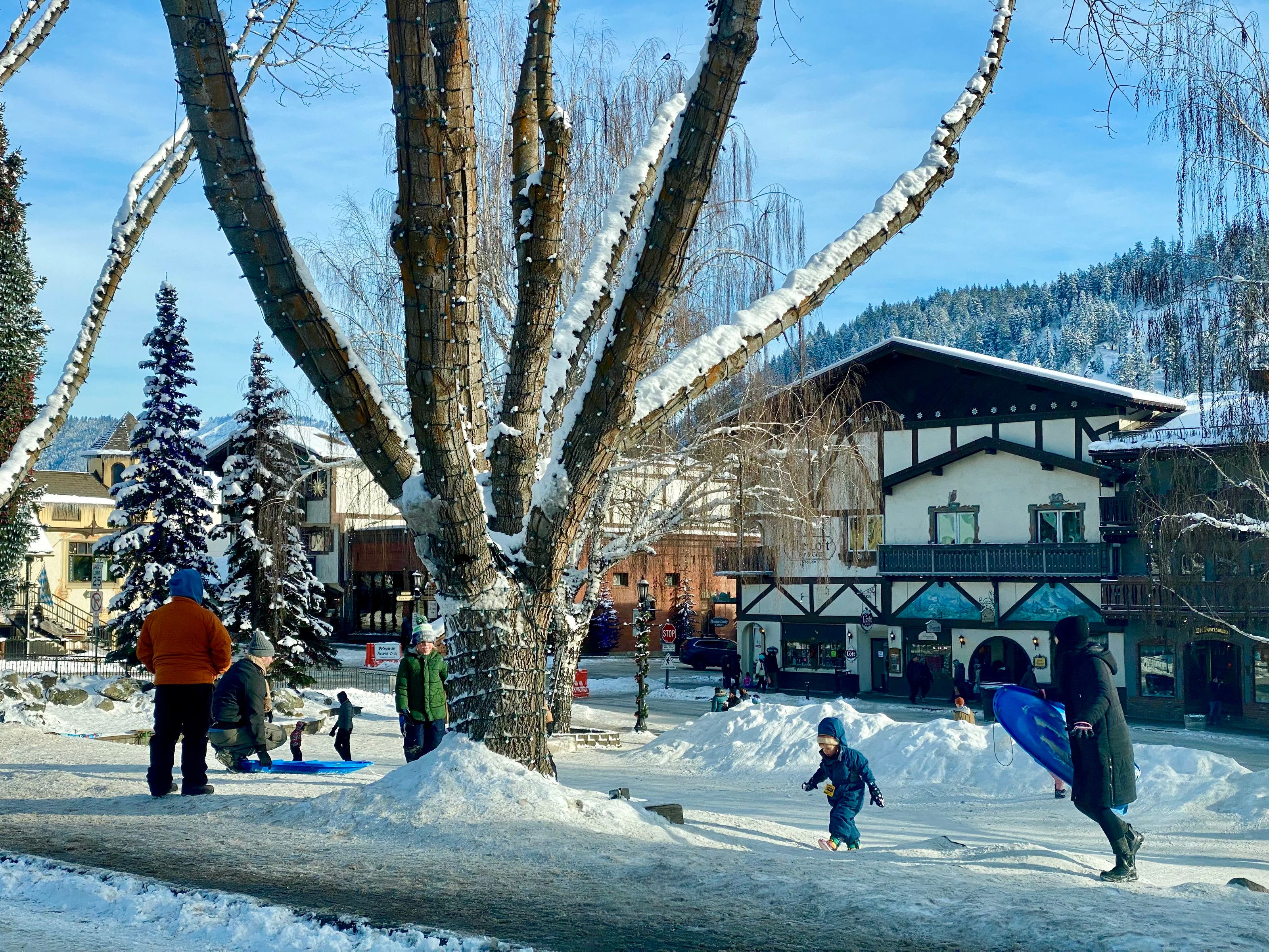 Sledding in Leavenworth